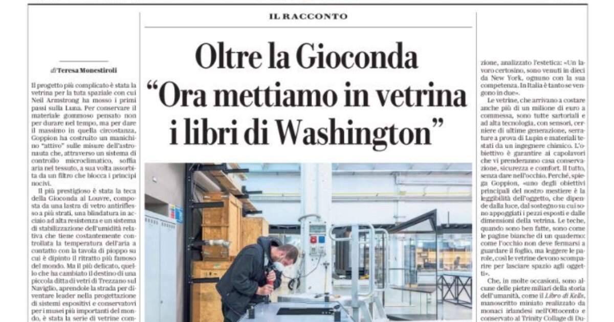 Il record della Goppion, oltre la Gioconda: “Ora mettiamo in vetrina i ...